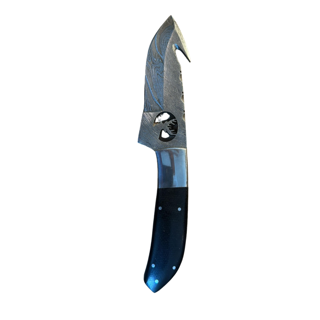 Cervid Dagger: Black Micarta Handle – Damascus Steel Fixed Blade Knife ...